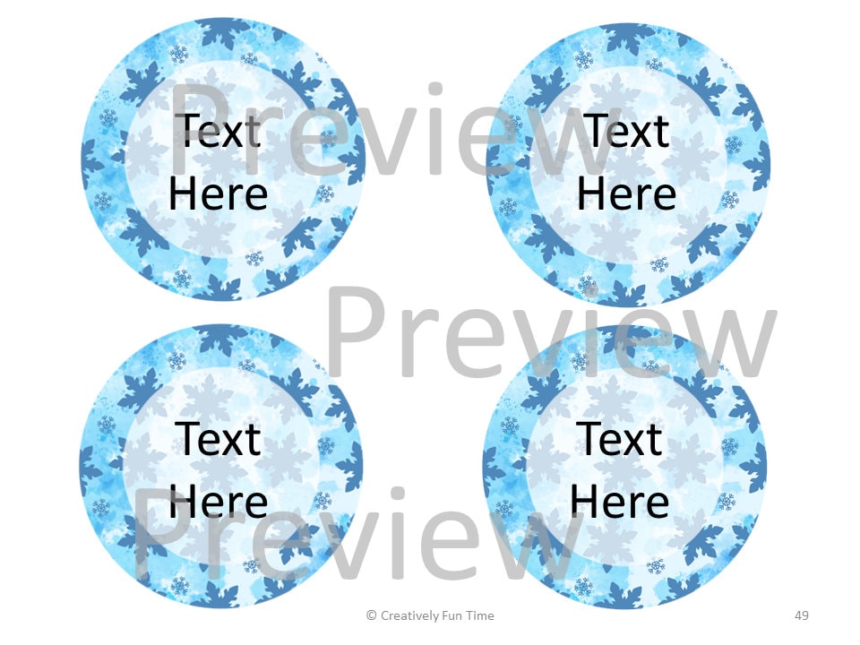 Editable Watercolor Snowflake Name Tags - Etsy