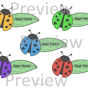 Editable Ladybug Name Tags - Etsy