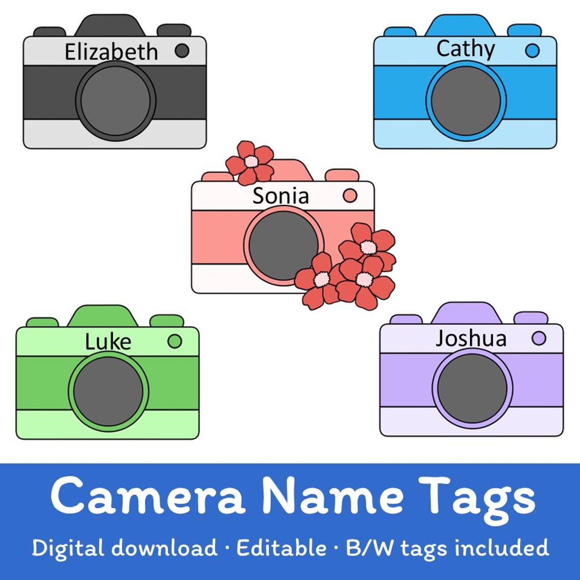 Camera Name Tags: Editable Printable Classroom Decor (digital Product ...