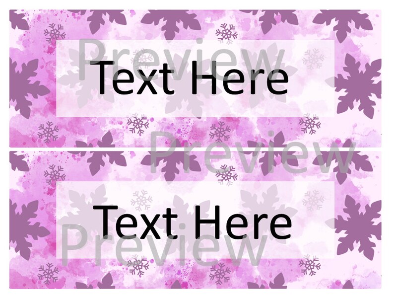 Editable Watercolor Snowflake Name Tags - Etsy