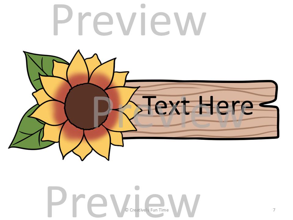 Sunflower Name Tags: Printable Classroom Decor (PDF & PPTX Digital ...