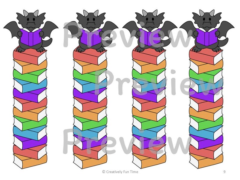 Printable Dragon Bookmarks, Coloring Activity - Etsy