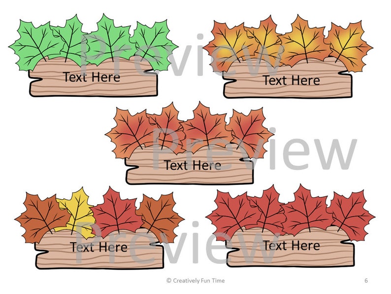 Editable Autumn Leaves Name Tags - Etsy