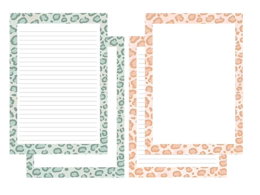 Printable Boho Leopard Pattern Writing Paper - Etsy