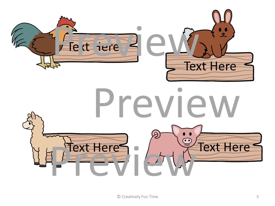 Editable Farm Animal Name Tags: Printable Classroom Decor (digital ...