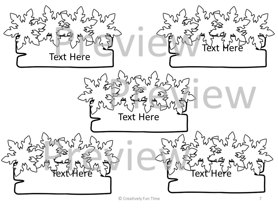 Editable Snowflake Name Tags - Etsy