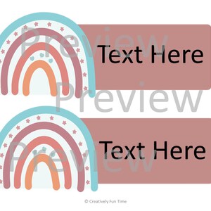 Editable Boho Rainbow Name Tags: Printable Classroom Decor (digital ...
