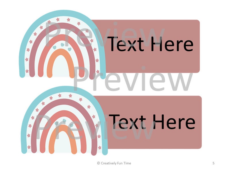 Editable Boho Rainbow Name Tags, Cute Printable Name Plates for ...