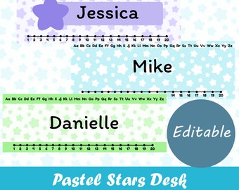 Editable Star Name Tags, Desk Labels for Students, Powerpoint Template ...