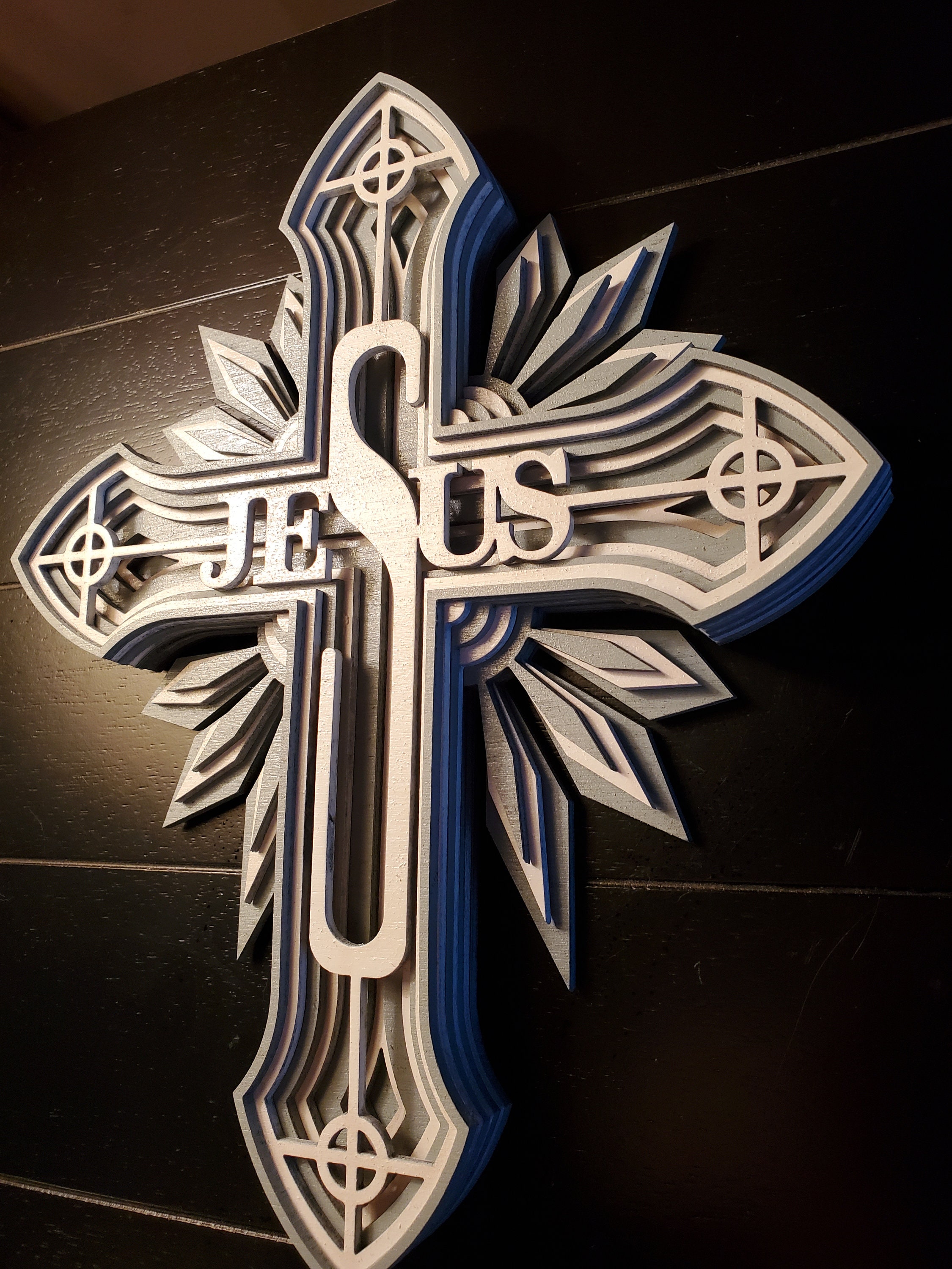 Wooden 3D Layered Cross - Etsy
