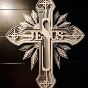 Wooden 3D Layered Cross - Etsy