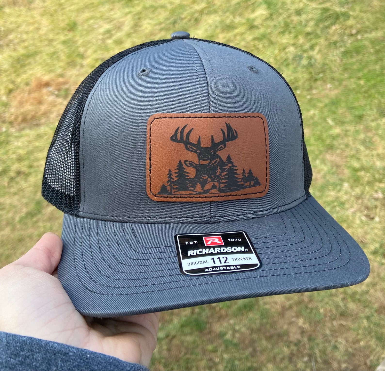 Deer Hunting Leather Patch Hat - Etsy