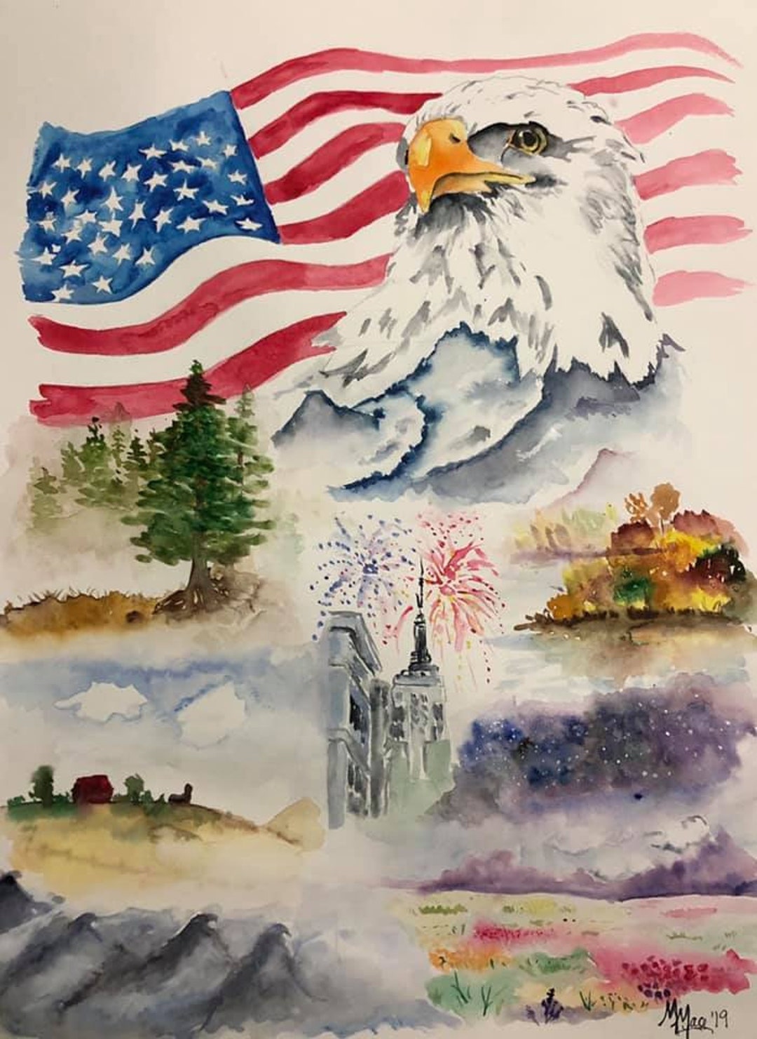 America the Beautiful Collage Print - Etsy