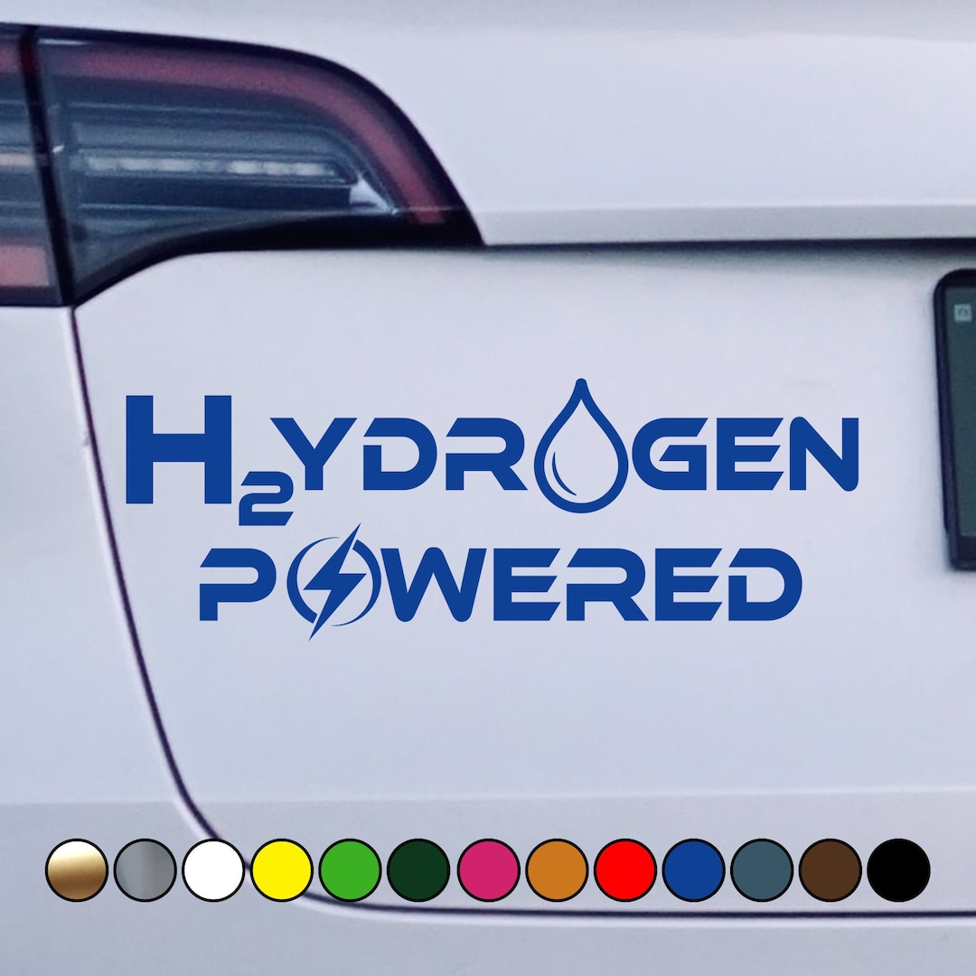 ECO Hydrogen Powered Green Energy Fuel Cell Logo Sticker - Perfect Cut ...