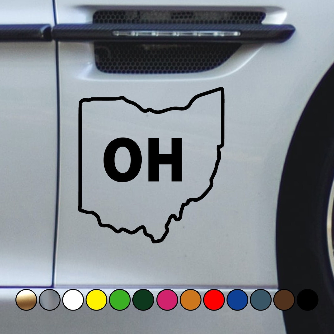 STATE Ohio OH State Outline Logo Sticker Perfect Cut Color Decal Vinyl ...