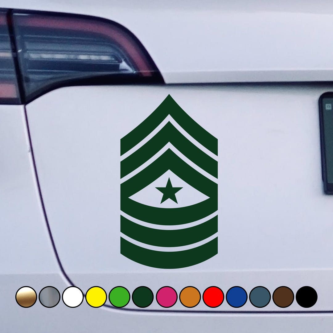 Military US ARMY Rank - Sergeant Major Sticker - Ranks - Perfect Cut ...