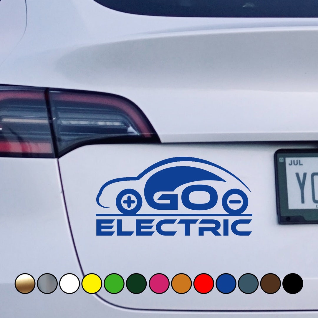 ECO Go Electric Car Logo Sticker Perfect Cut Color Decal Vinyl Decal ...