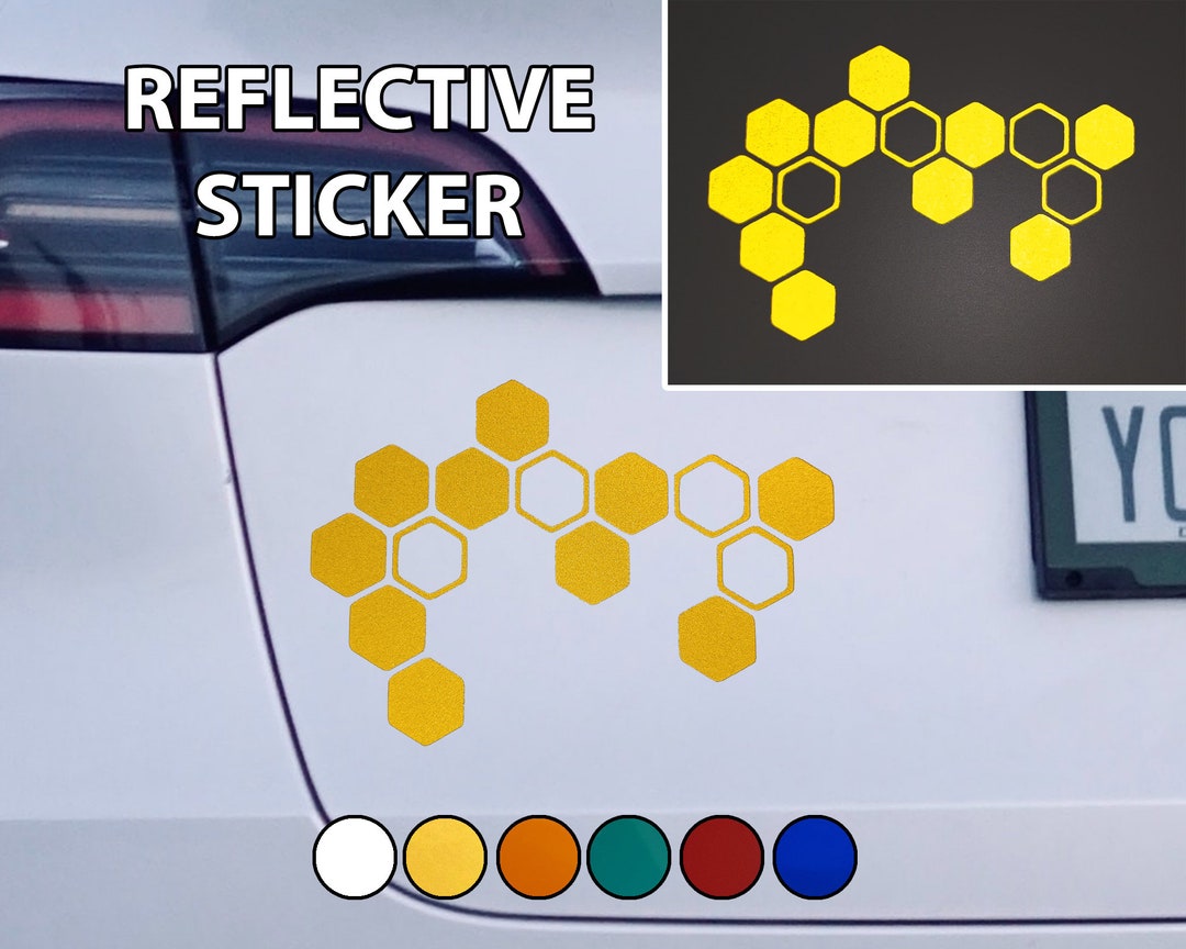 Reflective Sticker Honeycomb Hexes Set 10 Full Hexes and 4 Shapes ...