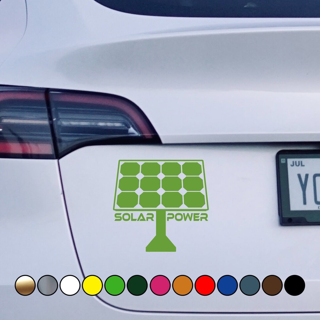 ECO Solar Power Green Energy Sun Logo Sticker - Perfect Cut Color Decal ...