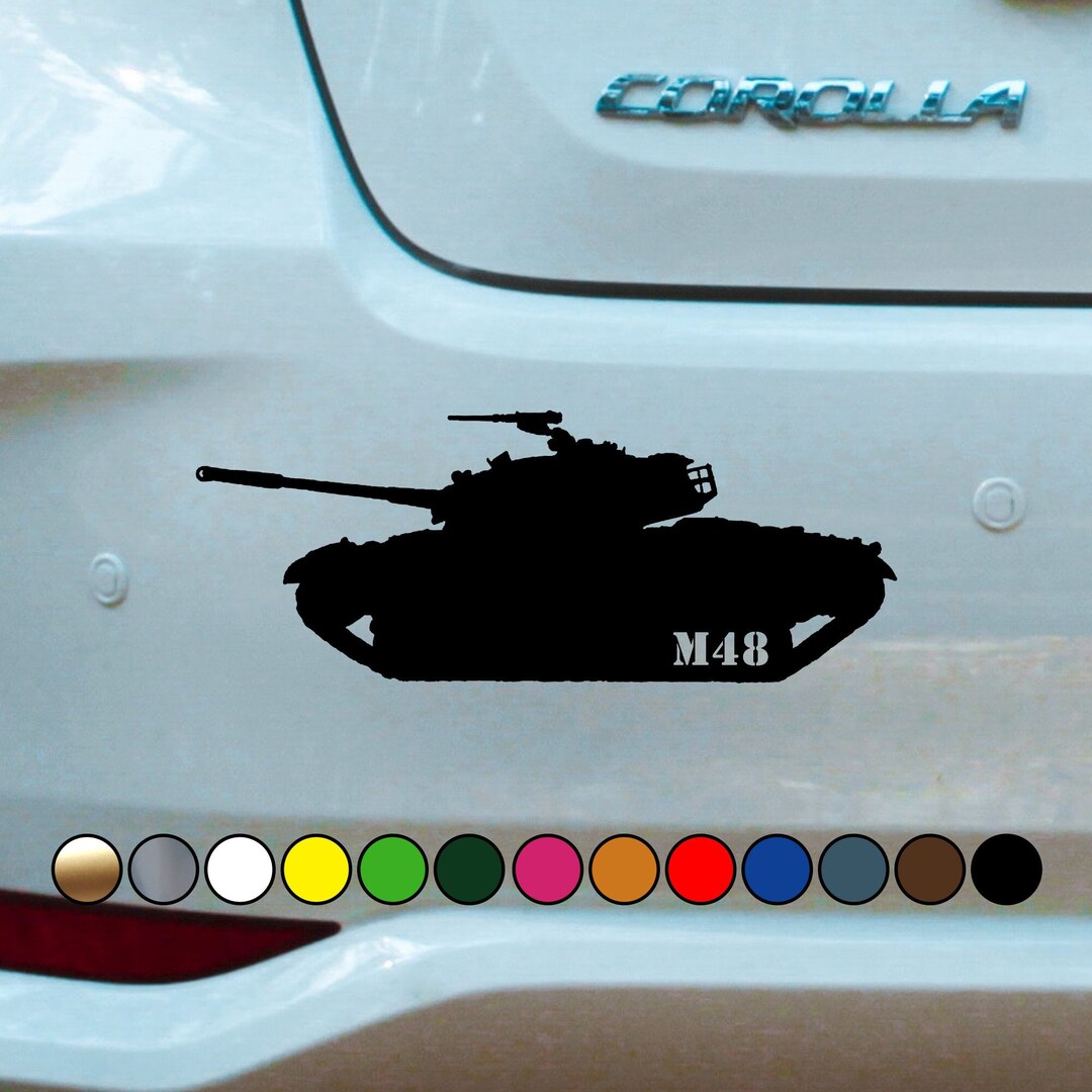 Military M48 Tank Logo Sticker - Perfect Cut Color Decal Vinyl Decal ...