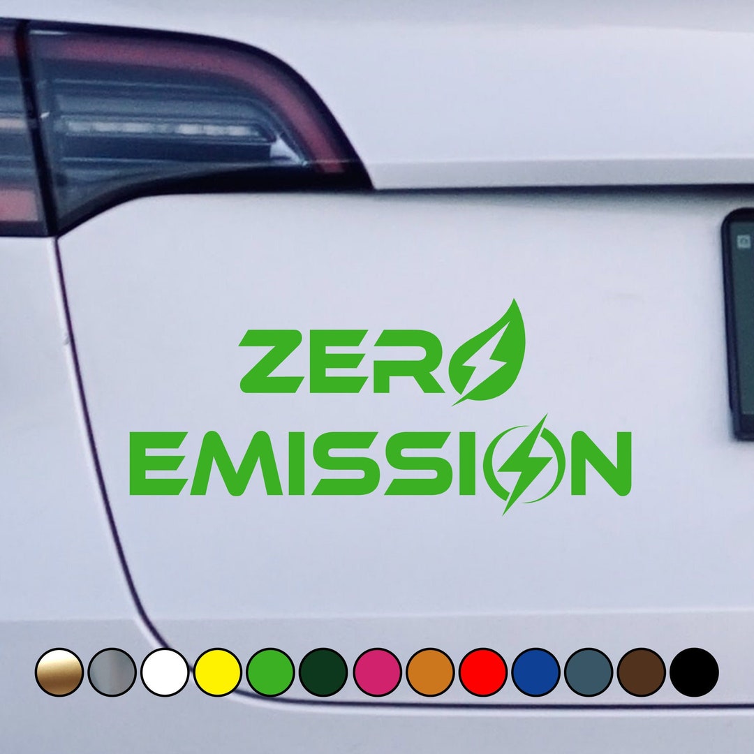ECO Zero Emission Green Energy Sun Logo Sticker - Perfect Cut Color ...