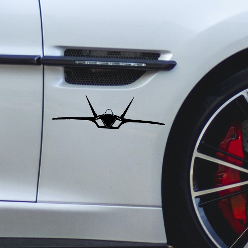 Military F-22 Raptor Fighter Jet Logo US Air Force - Perfect Cut Color ...