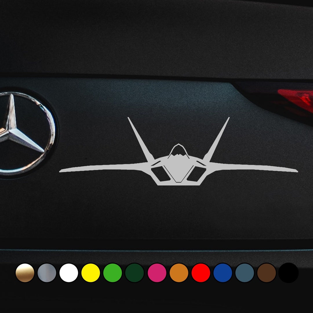 Military F-22 Raptor Fighter Jet Logo US Air Force - Perfect Cut Color ...