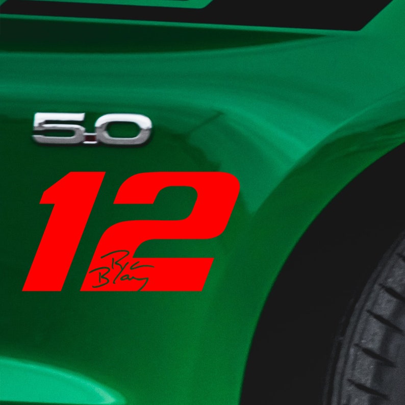 NASCAR Ryan Blaney Number 12 With Signature Vinyl Decal - Etsy