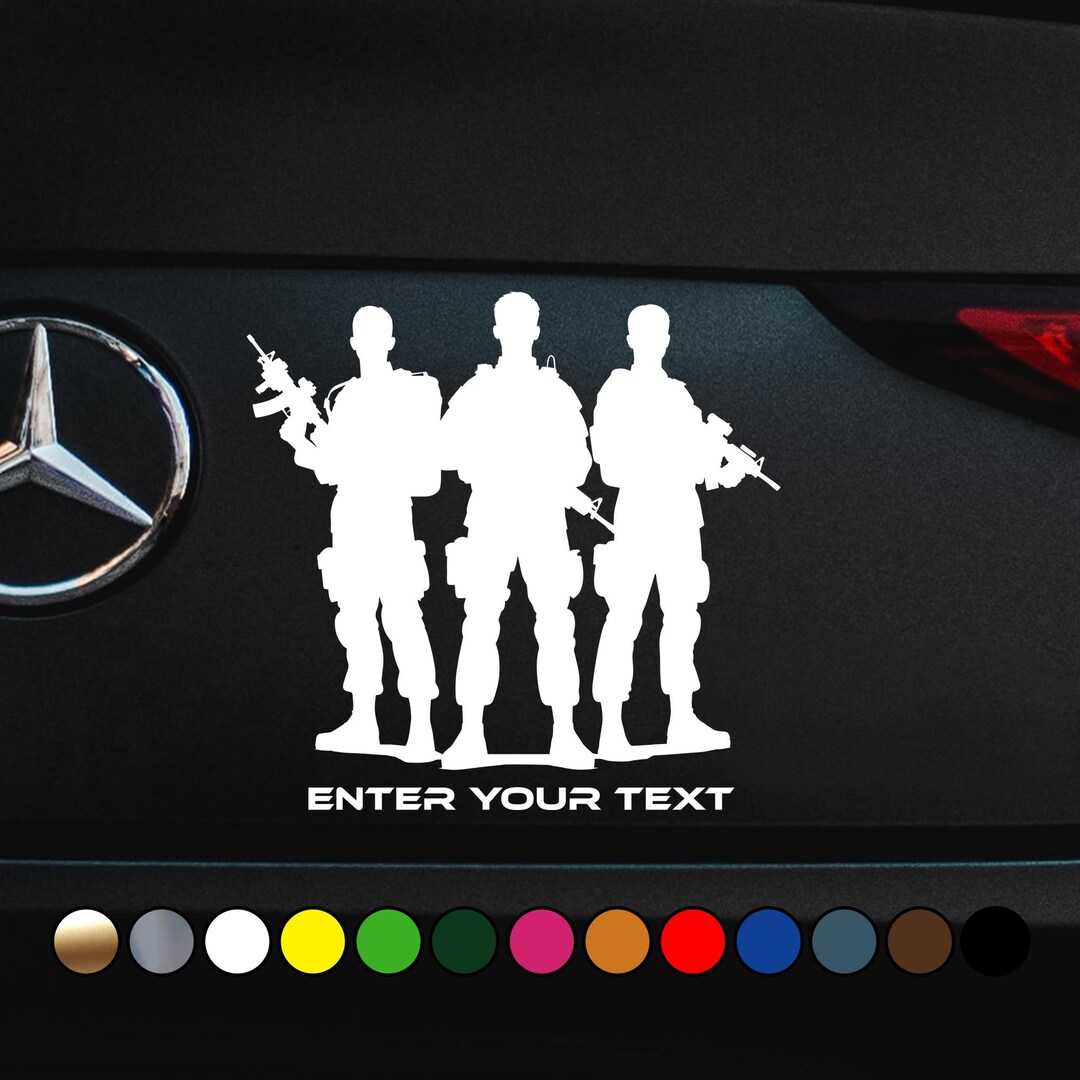 Swat S.W.A.T Sticker With Personalized Text - Soldiers - Perfect Cut ...