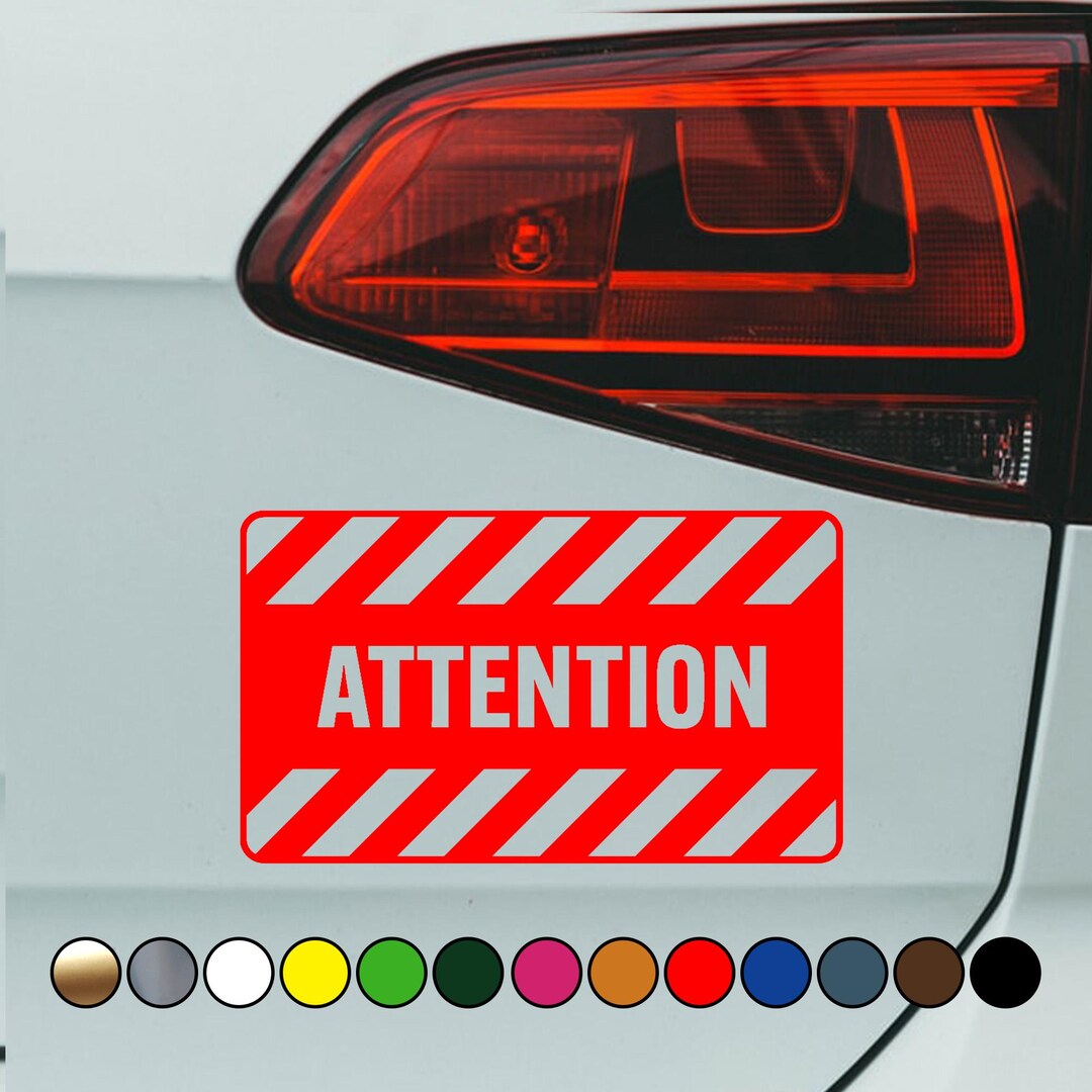 Warning Attention Sticker - Caution - Alert Message - Perfect Cut Color ...