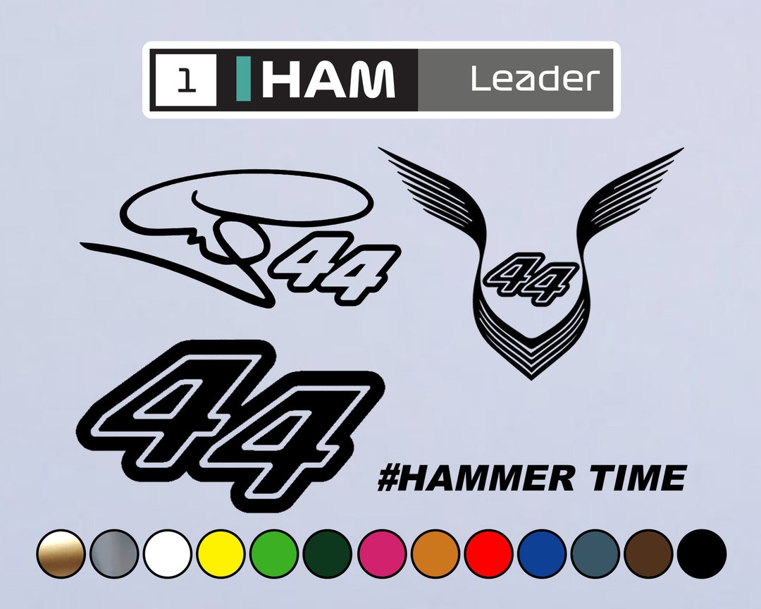 Set of 5 Racing Driver Lewis Number 44 Stickers - Perfect Cut Color ...