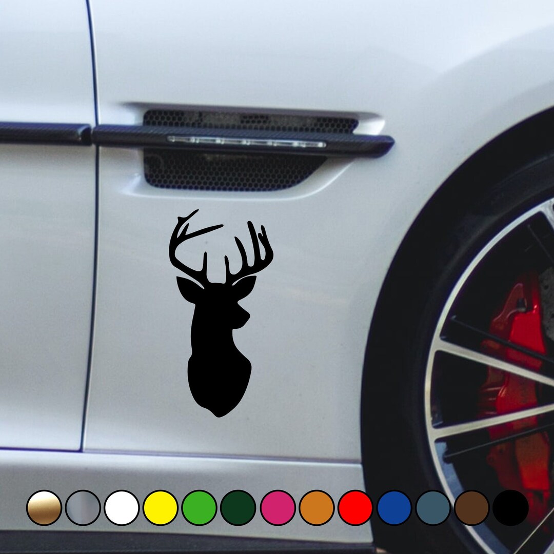 Hobby Deer Head Deer Trophy Sticker - Perfect Cut Color Decal Vinyl ...