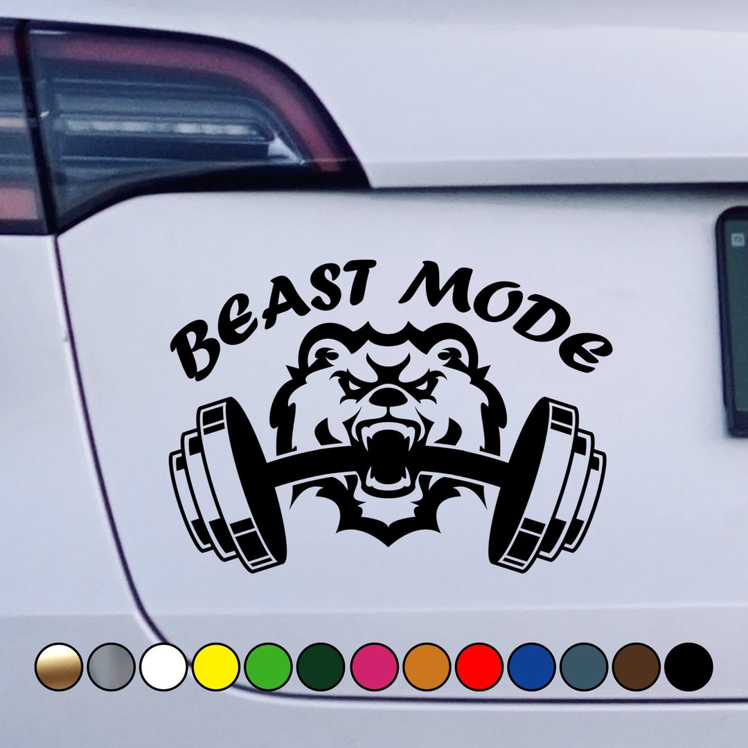 Sports Beast Mode Motivation Quote Gym Workout Barbells Logo - Perfect ...