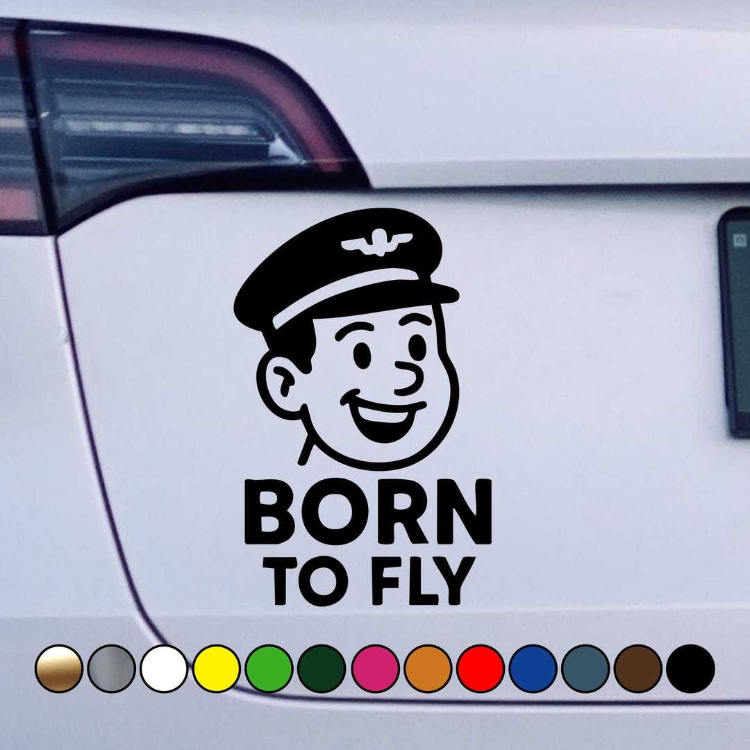 Born to Fly Sticker - Pilot - Smile - Aviation - Flying - Perfect Cut ...