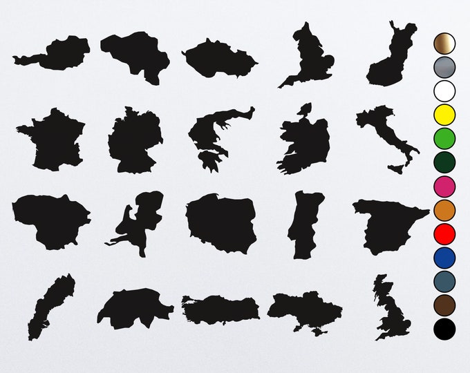 Where I've Been Europe Map Sticker | Color in Sticker | Euro Map ...