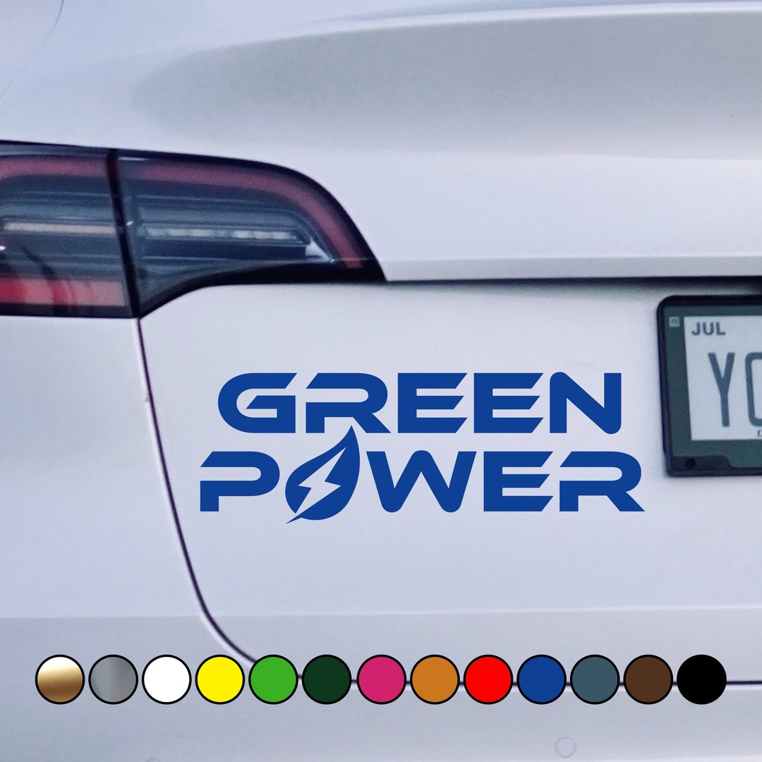 Electric Vehicle Vinyl Decal – Green Energy, Zero Emission Sticker - Etsy