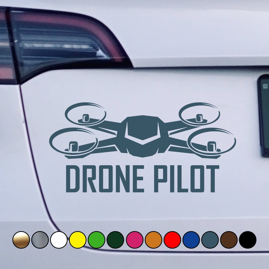 Drone Pilot Logo With Text Quadcoppter High Quality - Perfect Cut Color ...