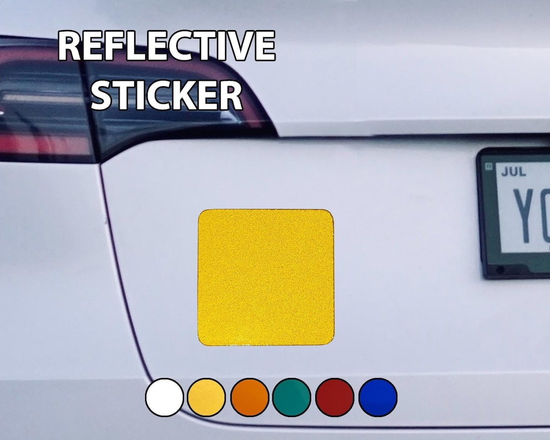 Reflective Sticker - Square With Rounded Corners - Color Decal Vinyl ...