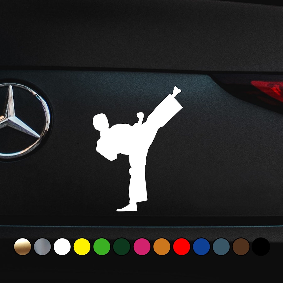 Karate Fighter Sticker for Martial Arts Enthusiasts - Perfect Cut Color ...