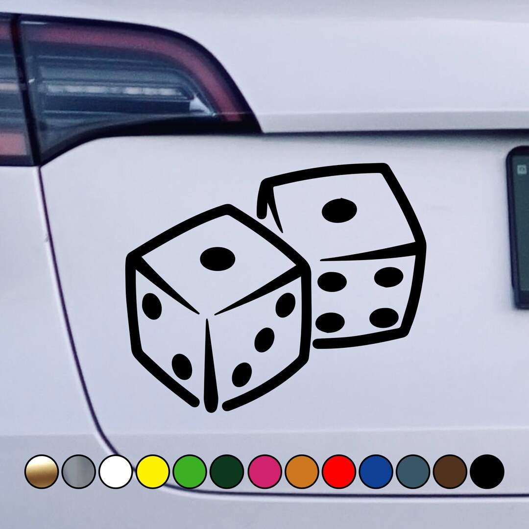 Funny Dices Sticker - Snake Eyes - Casino - Gamble - Vinyl Decal ...