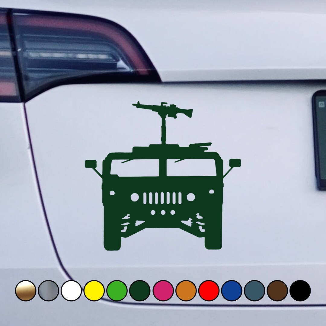 Sticker logo militaire Humvee HMMWV vue de face du véhicule Sticker ...