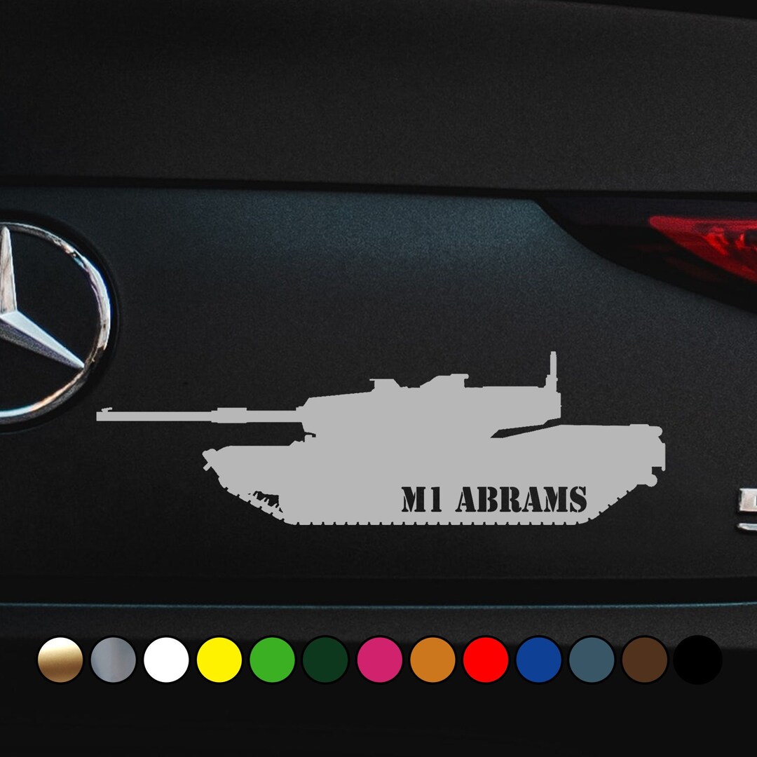 Military M1 ABRAMS Tank Logo Sticker - Perfect Cut Color Decal Vinyl ...