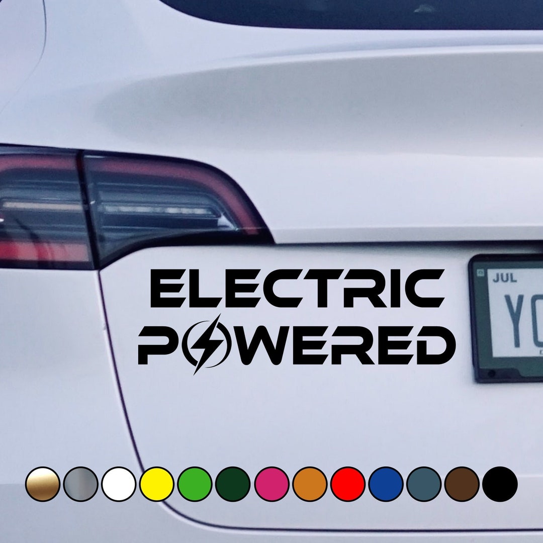ECO Electric Powered Green Energy Logo Sticker - Perfect Cut Color ...