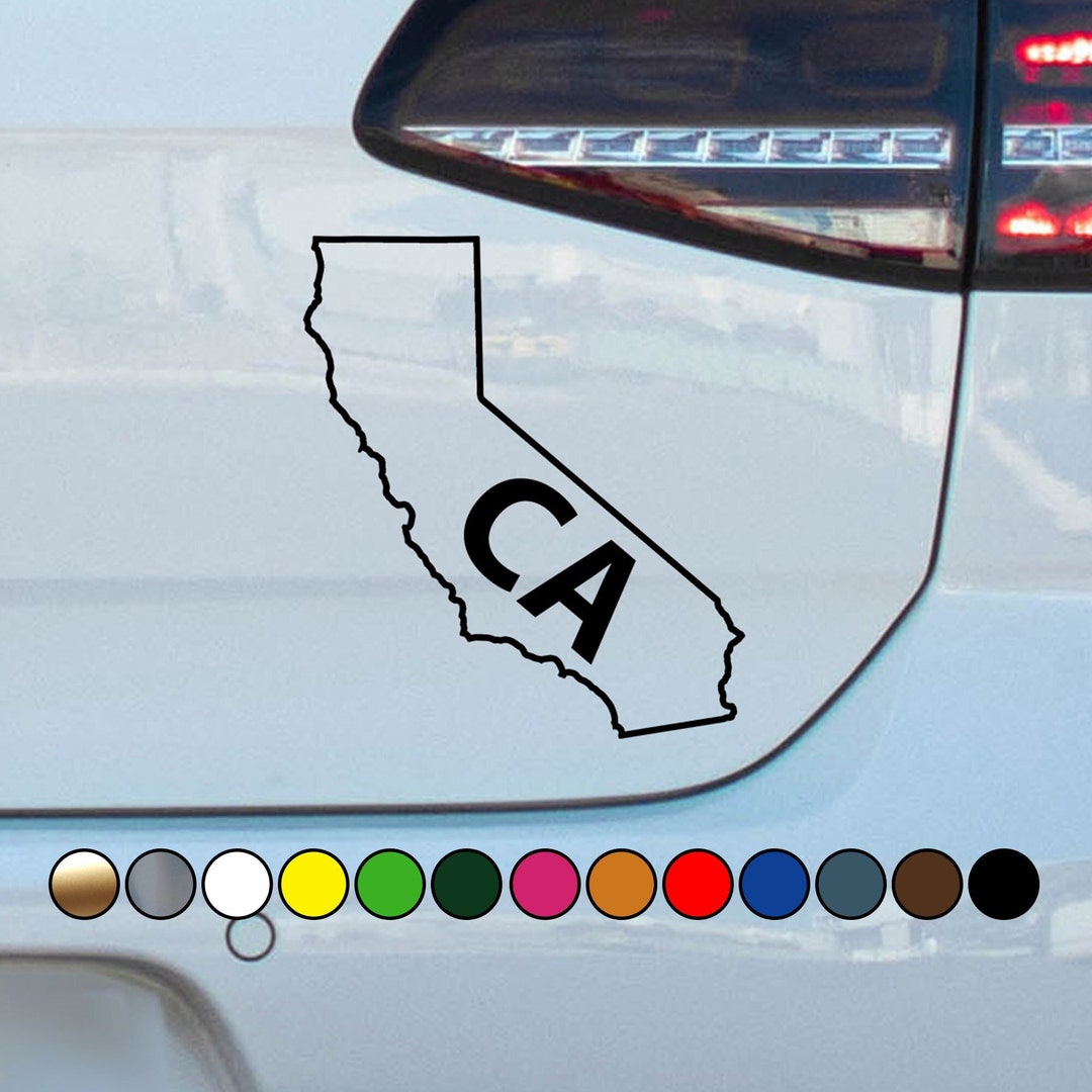 STATE California CA State Outline Logo Sticker - Perfect Cut Color ...