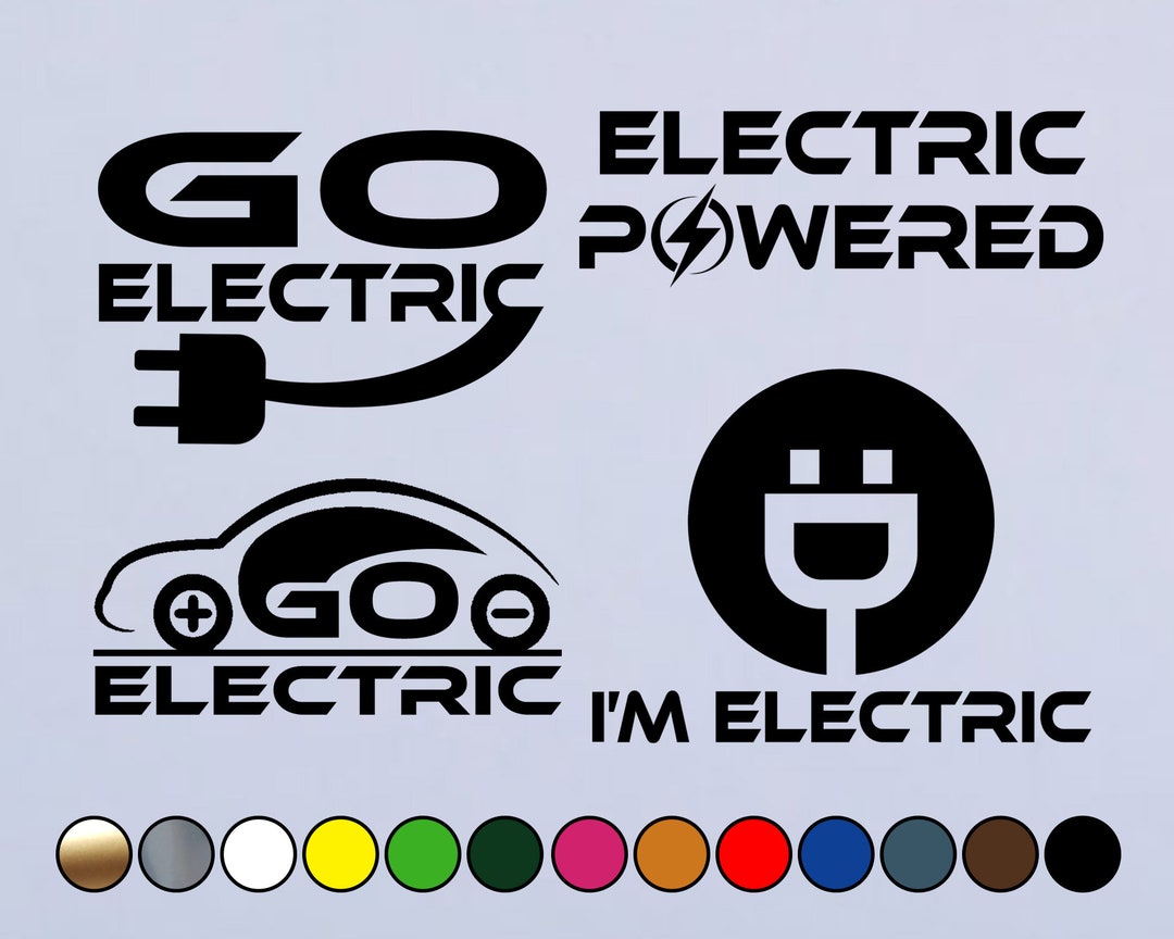 Set of 4 Electric Powered Stickers - Power Surge Collection Perfect Cut ...