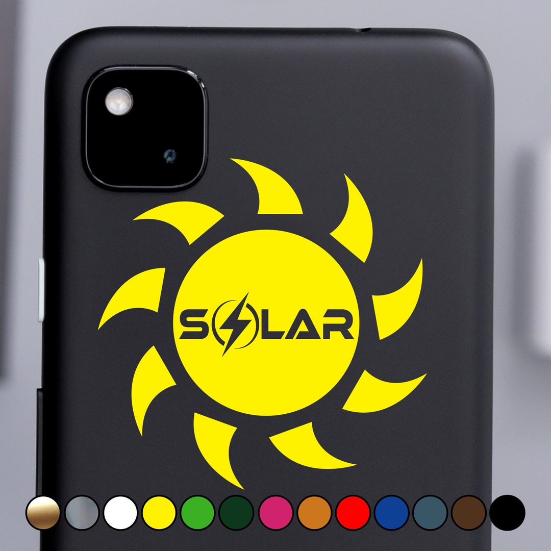 ECO Sun Solar Powered Energy Logo Sticker - Green Energy - Perfect Cut ...