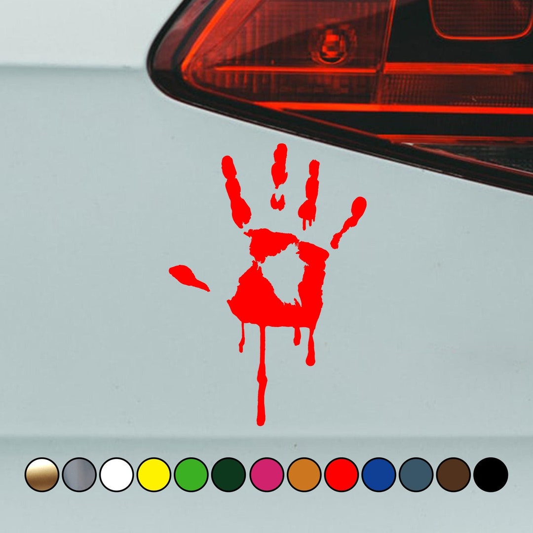 Bloody Handprint Sticker - Scary - Funny - Trick or Treat - Hand ...