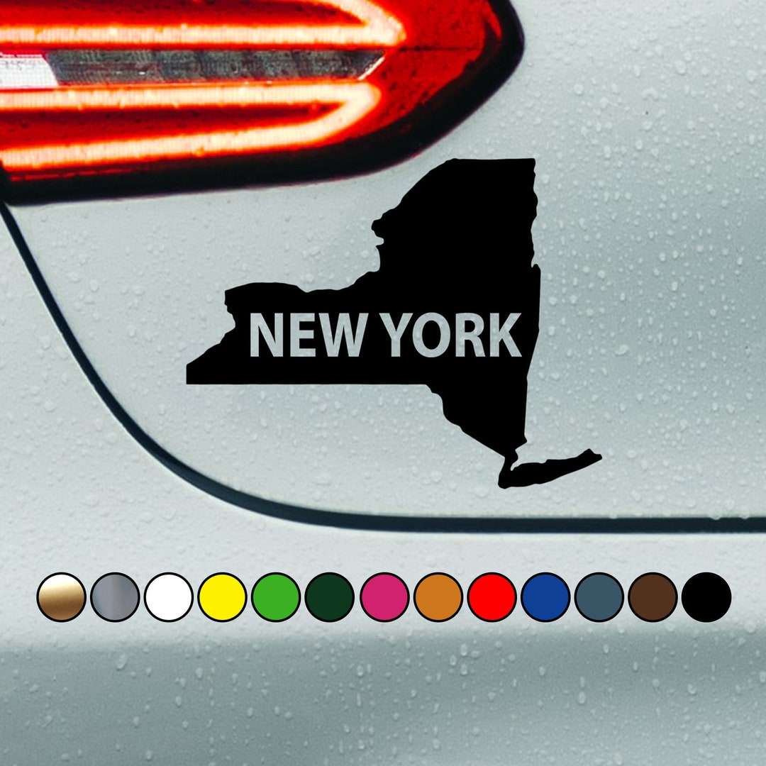 STATE New York NY State Outline Sticker - Perfect Cut Color Decal Vinyl ...