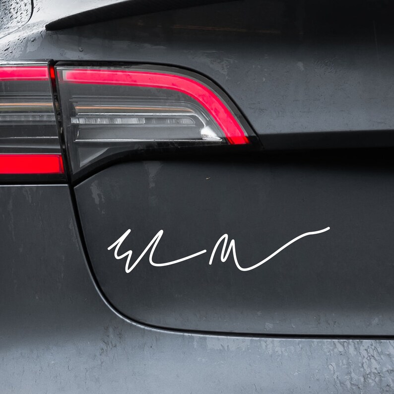 Tesla Model S 3 X Y Elon Musk Signature Sticker - Perfect Cut Color ...