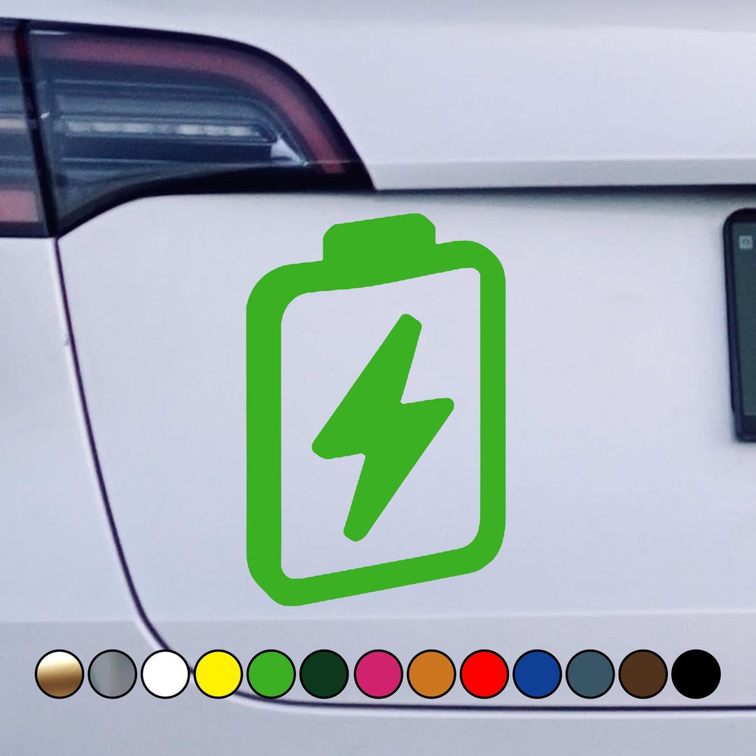 Battery Charging Vinyl Decal – Energy Symbol Sticker - Etsy